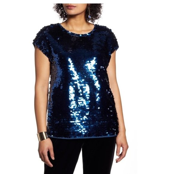 Halogen | Tops | Halogen Sequin Cap Sleeve Top | Poshmark